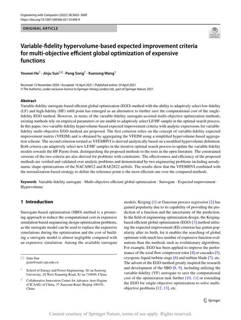 variable fidelity hypervolume based expected improvement criteria for
