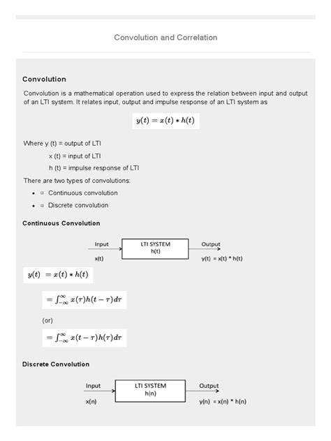 Convolution And Correlation Pdf Spectral Density Convolution