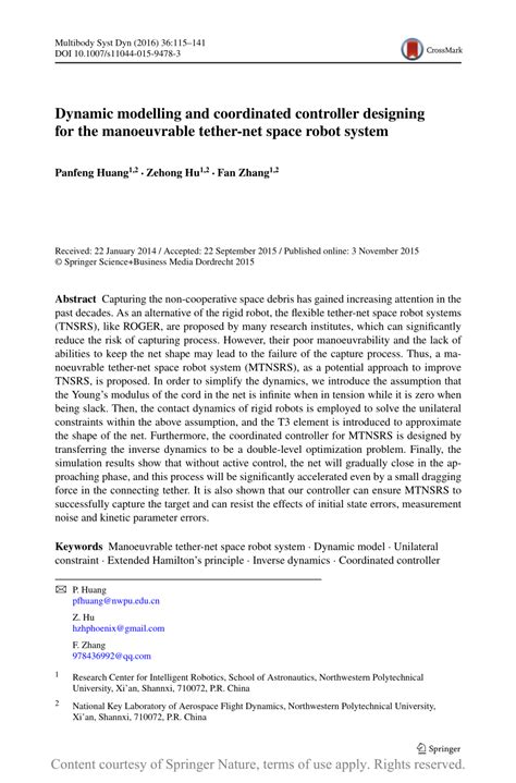 Dynamic Modelling And Coordinated Controller Designing For The