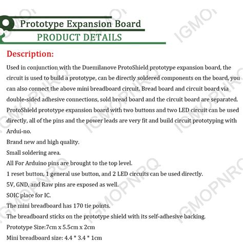 Uno บอร์ดขยายโปรโต้ชิลด์ พร้อมบอร์ดขนมปัง ขนาดเล็ก Syb 170 สําหรับ Arduino Uno Protoshield