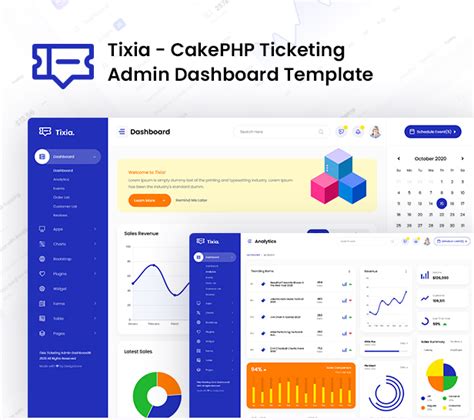tixia cakephp ticketing admin dashboard template templatelelo