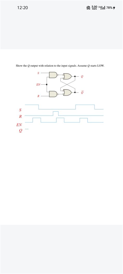 Solved Show The Q Output With Relation To The Input Signals Chegg
