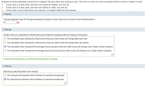 solved a game involves selecting a card from a regular 52