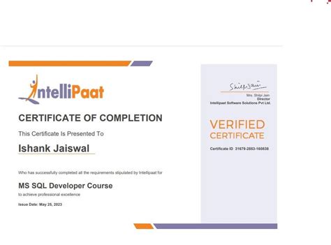 Ishank Jaiswal On Linkedin Thankyou Sql Learning Experience Gratitude Intellipaat