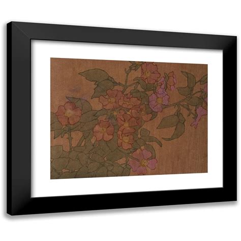 Hannah Borger Overbeck 14x12 Black Modern Framed Museum Art Print Titled Pink Roses On