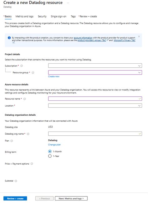 Create A Datadog Resource Azure Native Integrations Microsoft Learn