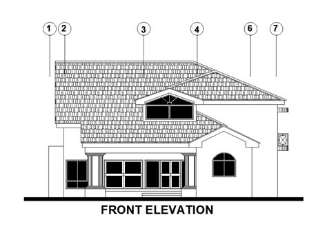Construction View Of Cement Roof Elevation Of House Dwg File Artofit
