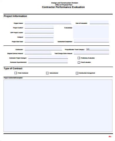 FREE 11 Sample Performance Evaluation Forms In MS Word PDF