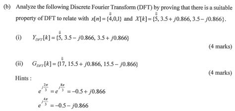 Solved A Compute The Discrete Fourier Transform Dft Of