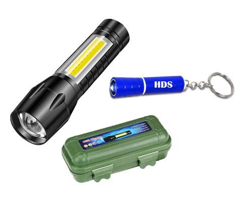 Torch Mini Portable Usb Rechargeable Flashlight With Case And Hds