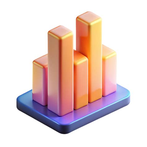 3d Render Of Gradient Bar Graph Data Visualization Abstract Business