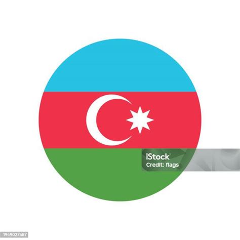 아제르바이잔 서클 플래그입니다 버튼 플래그 아이콘입니다 표준 색상 원 아이콘 플래그입니다 컴퓨터 일러스트레이션 디지털 일러스트레이션 벡터 일러스트 레이 션입니다 0명에 대한
