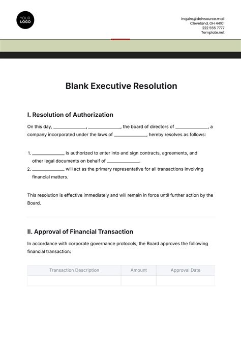 Free Board Resolution Templates To Edit Online And Print