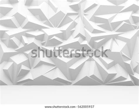 Abstract White Polygon Pattern Wall Architecture Stock Illustration 562005937