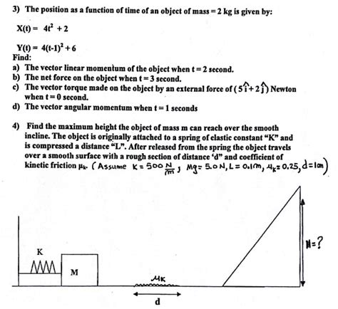 Solved The Position As A Function Of Time Of An Object Of Chegg