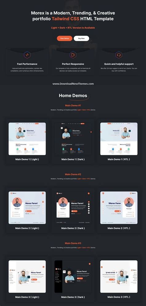Morex Tailwind Css Personal Portfolio Template Portfolio Templates