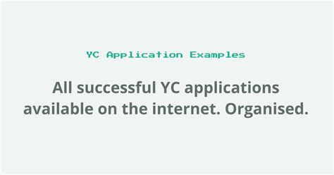 ycombinator application examples