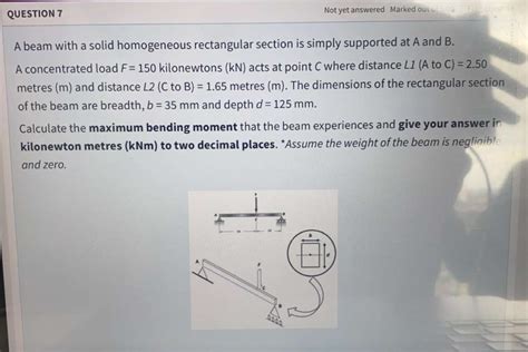Solved Not Yet Answered Marked Out QUESTION A Beam With A Chegg