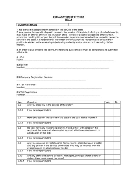Fillable Online Mbd Declaration Form Fax Email Print PdfFiller
