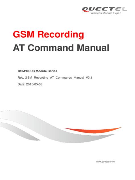Quectel GSM Recording AT Commands Manual V3.1 | PDF | Computer File | General Packet Radio Service