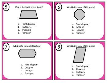 Recognizing Polygon Attributes Task Cards TPT