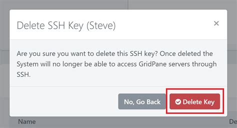 add remove an ssh key to from an active gridpane server gridpane