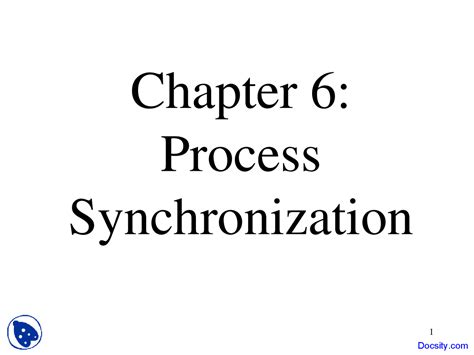 Process Synchronization Operating System Lecture Slides Docsity