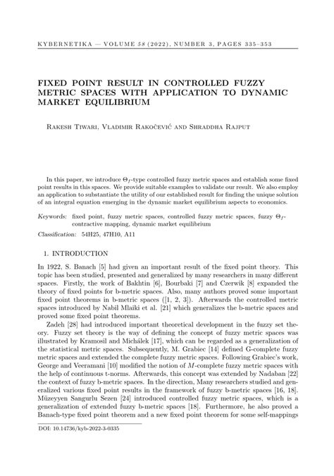 pdf fixed point result in controlled fuzzy metric spaces with