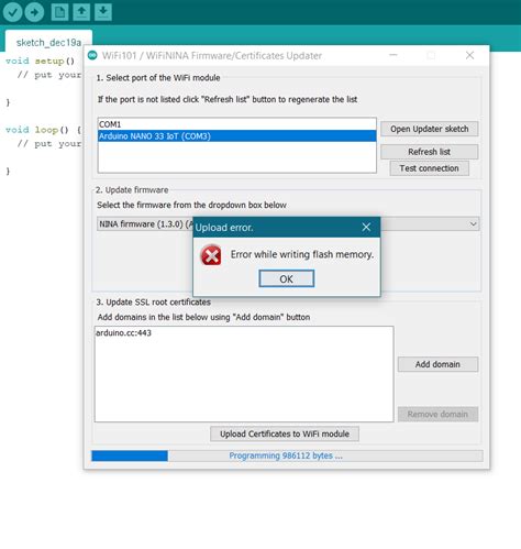 Wifinina Firmware Update Fail Nano 33 Iot Arduino Forum
