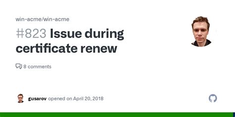 Issue During Certificate Renew · Issue 823 · Win Acme Win Acme · Github