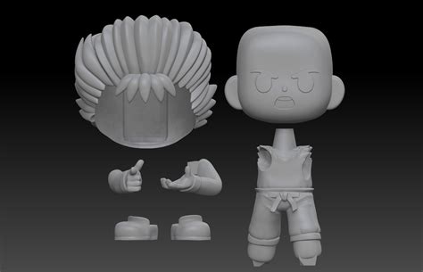 Free Obj File Yusuke Urameshi Chibi V2 🦸・3d Print Object To Download・cults
