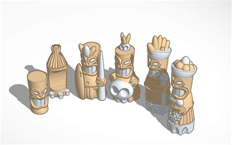 3d Design Copy Of Tiki Chess Tinkercad