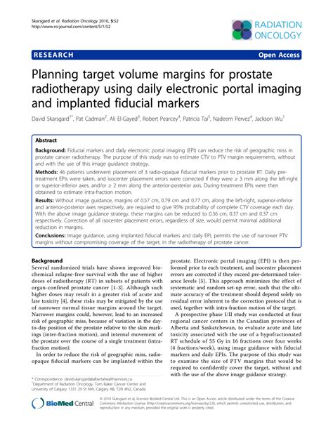 Pdf Planning Target Volume Margins For Prostate Radiotherapy Using Daily Electronic Portal
