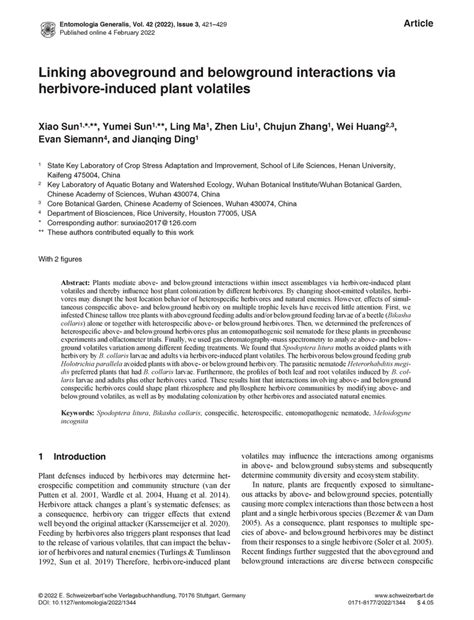 Linking Aboveground And Belowground Interactions Via Herbivore Induced