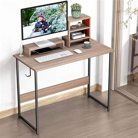 Buy Viewee Computer Desk With Monitor Riser Writing Desk Small