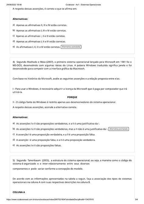 Av1 Sistemas Operacionais Sistemas Operacioanais