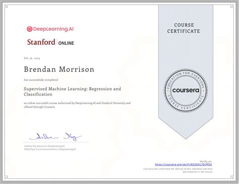 Completed Part 1 Of 3 Of Deeplearningai Machine Learning Course Brendan Morrison Posted On