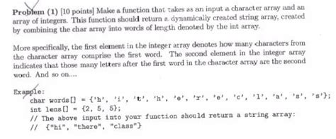 Solved USING C Make A Function That Takes As An Input A Chegg Com
