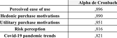 Analysis Of The Internal Consistency Of The Questionnaire Scales