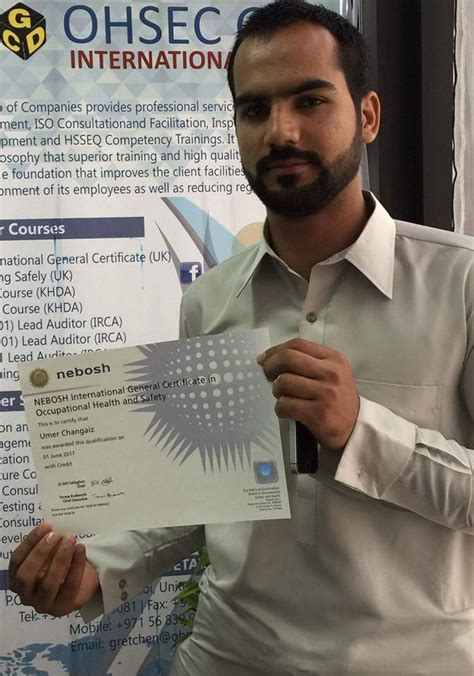 Congratulations Mr Umer Nebosh International General Certificates With