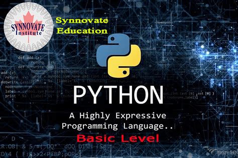 Python Programming Basic Level Synnovate Incubator Of Research