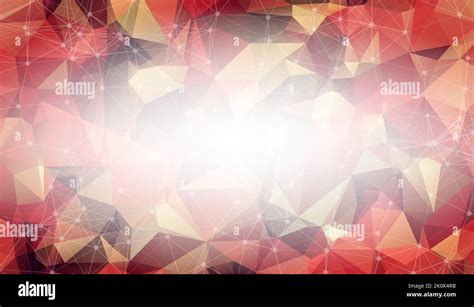 Abstract Dark Red Polygonal Space Background With Connecting Dots And