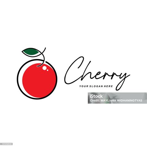 체리 과일 로고 붉은 색깔 식물 벡터 일러스트 레이 션 과일 가게 디자인 회사 스티커 제품 브랜드 건강한 생활방식에 대한 스톡