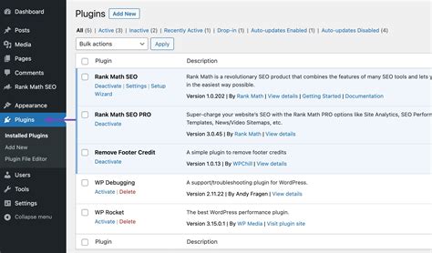 how to uninstall a wordpress plugin rank math