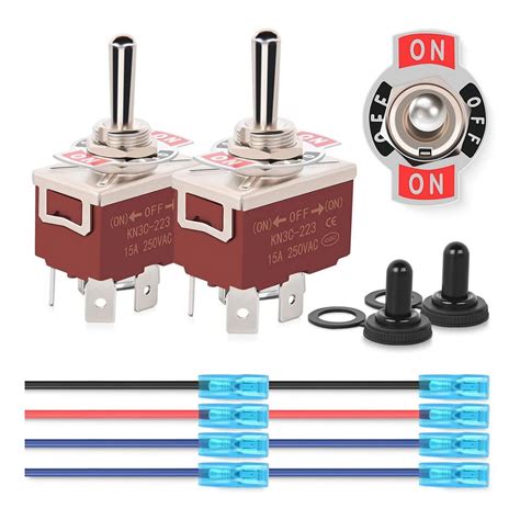 4pin Reverse Polarity Toggle Switch 2pcs 12v Momentary Rocker Switch 30a On On Dpdt 3 Position