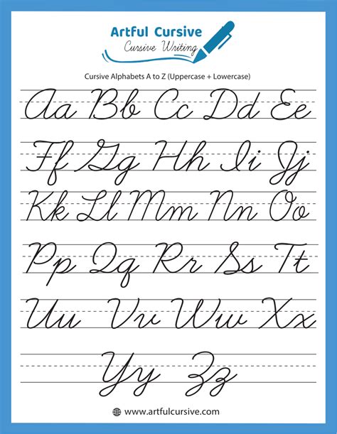 Cursive Alphabet Letters Learn A To Z Cursive Writing