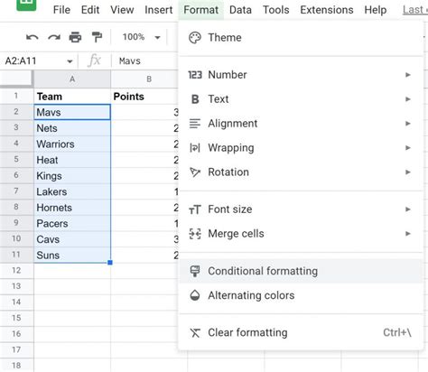 Google Sheets Conditional Formatting If Another Cell Contains Text
