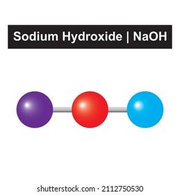 Molecular Model Sodium Hydroxide Naoh Molecule Stock Vector Royalty