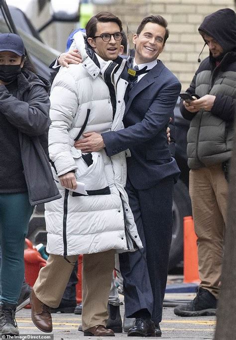 Jonathan Bailey And Matt Bomer Hug On The Set Of Fellow Travelers