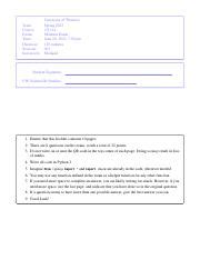 CS 114 Midterm Exam: Python 3 Questions & Solutions | Course Hero